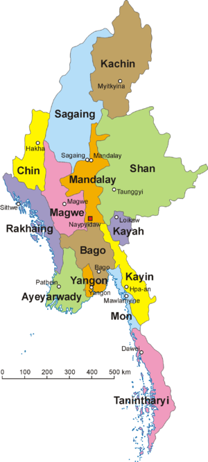 Myanmar haritası - Ülke Haritaları - Uydu Harita