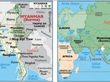 Myanmar haritası - Ülke Haritaları - Uydu Harita
