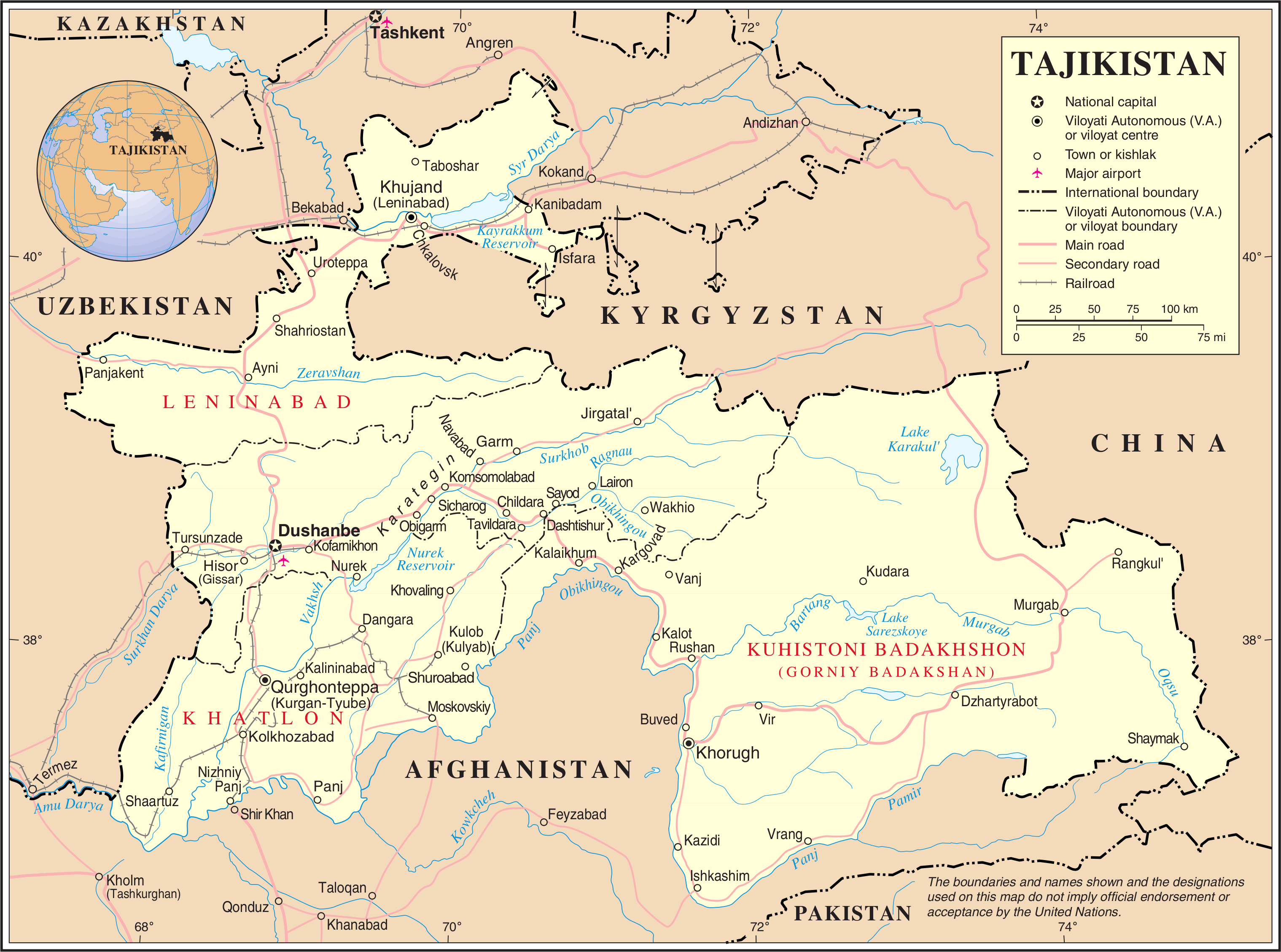 tacikistan map