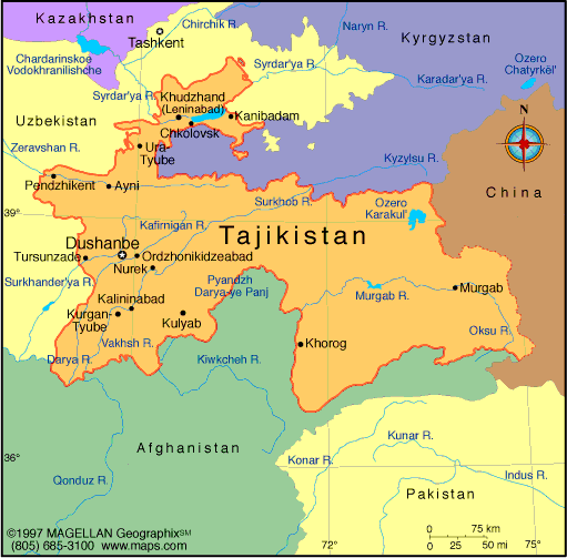 tacikistan map