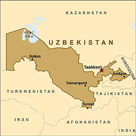 özbekistan haritası - Ülke Haritaları - Uydu Harita