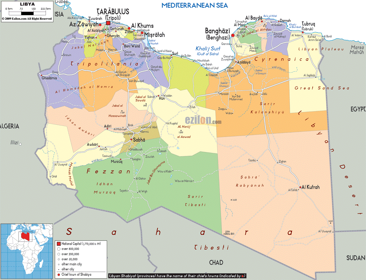 political-map-of-Libya.gif - Uydu Harita
