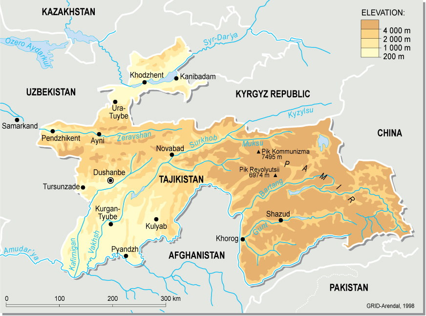 tacikistan map